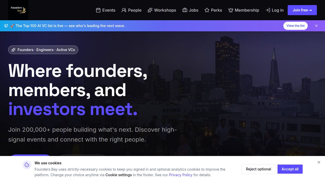Founders Bay — Where founders, members, and investors meet.